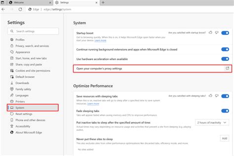 Configuração Do Proxy Em Microsoft Edge Screenshots Serviços De