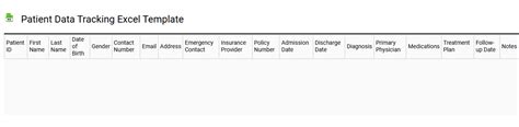 Patient Information Sheet Excel Template Streamline Patient Data
