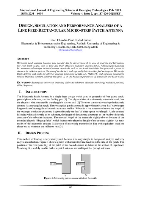 Pdf Design Simulation And Performance Analysis Of A Line Feed