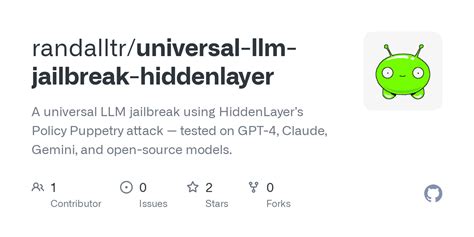 Github Randalltr Universal Llm Jailbreak Hiddenlayer A Universal Llm Jailbreak Using