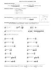 AP Cal AB Formula Sheet Pdf AP CALCULUS AB FORMULA LIST Definition Of The Derivative F X
