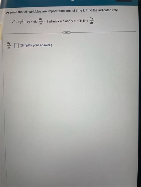 Solved Assume That All Variables Are Implicit Functions Of
