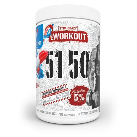 5 Nutrition Rich Piana 5150 Pré Entraînement Haute Stimulation Éner