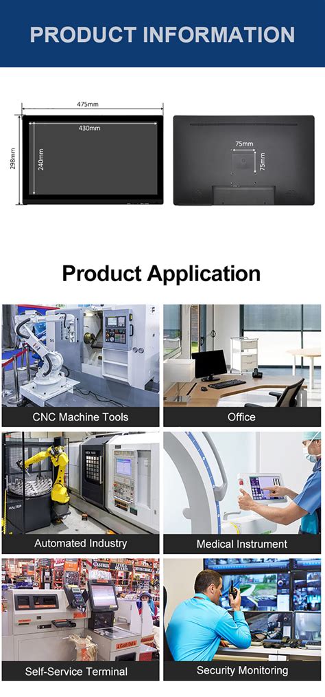 Pure Flat Plastic Shell Touch Display 19 5 Inch Ips1600 900 Tft Led Computer Screen Industrial