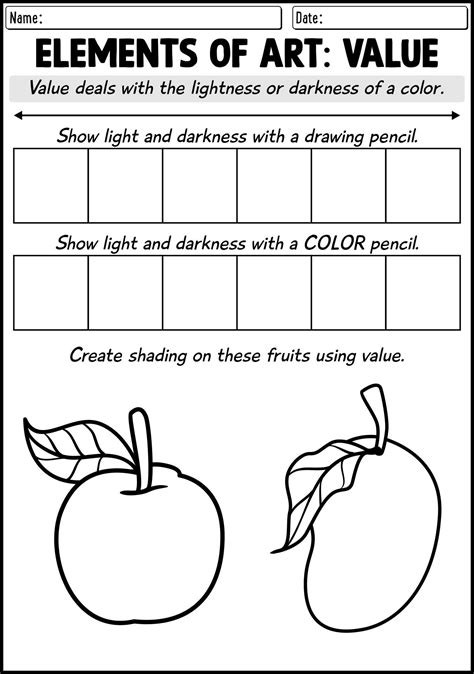 Art Elements Worksheet For Elementary School Elements Of Art Art