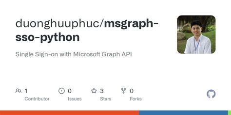 Github Duonghuuphucmsgraph Sso Python Single Sign On With Microsoft Graph Api