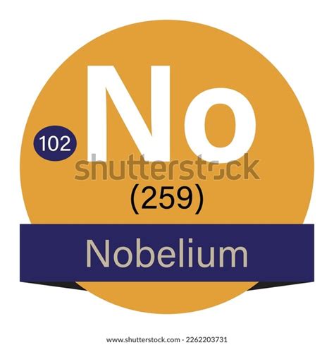 Nobelim No Number 102 Element Periodic Stock Vector Royalty Free