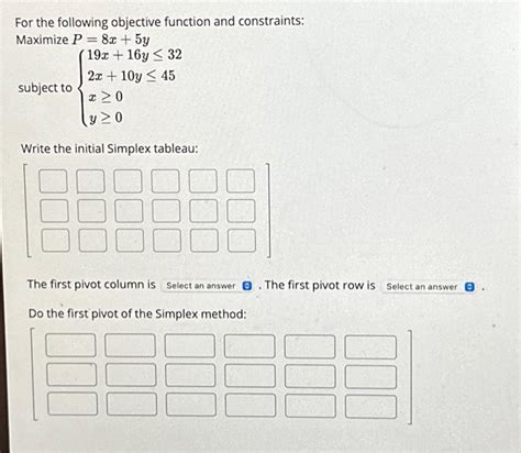 Solved For The Following Objective Function And Constraints Chegg