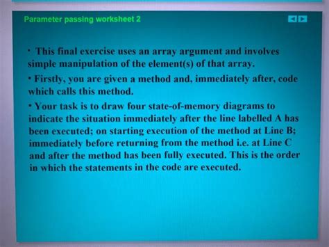 Solved Parameter Passing Worksheet 2 This Final Exercise Chegg