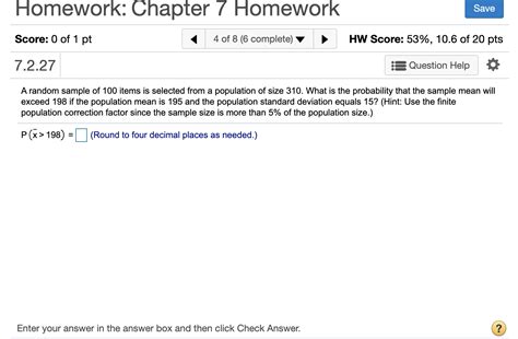 Solved Homework Chapter 7 Homework Save Score 0 Of 1 Pt 4