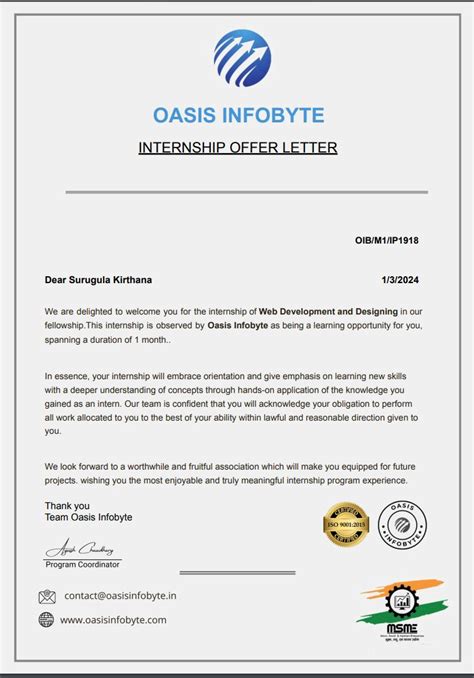 kirthana surugula on linkedin internship webdevelopment designing oasisinfobyte…