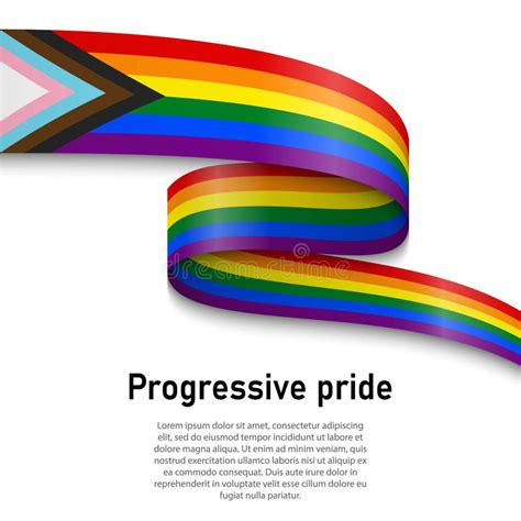 Waving Flag Of Progressive Pride On White Background Stock Vector Illustration Of Symbol