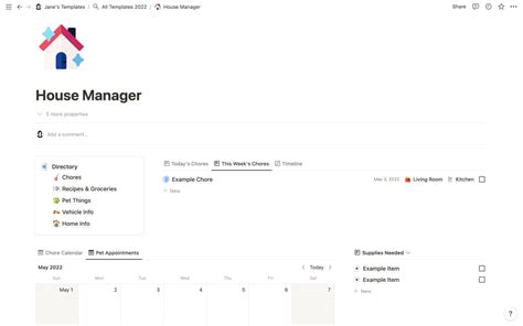 House Manager Prototion Buy Notion Template