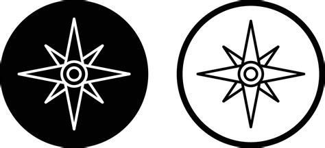 Compass Icon Set In Two Styles Isolated On White Background Illustration Vector Art