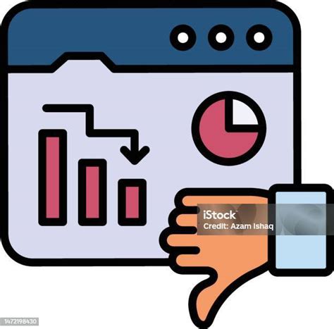 감소 Ctr 기호 낮은 이탈률 주식 일러스트레이션 낮은 클릭률 개념 작은 다운 트렌드 그래프 벡터 아이콘 디자인 Seo 및 디지털 마케팅 기호와 재무 손실 감소에 대한 스톡