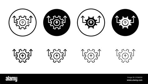 Efficiency Icon Logo Sign Vector Outline In Black And White Color Stock