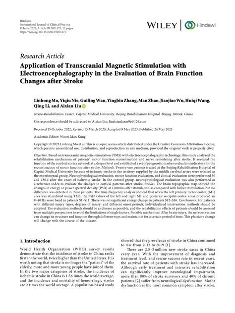Pdf Application Of Transcranial Magnetic Stimulation With Electroencephalography In The