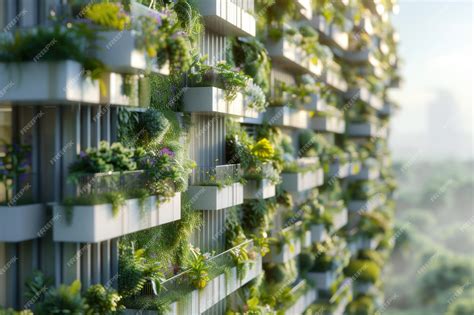 Premium Photo Ecofriendly Modern Building With Green Facades Detailed