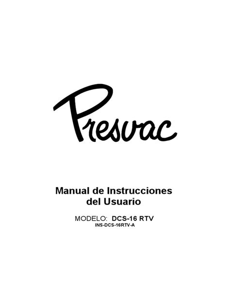 Prevac Centrifuga Manual Pdf Bienes Manufacturados