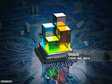 그래프와 다이어그램 회로 보드에 Cpu 프로세서 속도 수준 및 Cpu 정보 기술 개념의 냉각의 비교 Cpu에 대한 스톡 사진 및 기타 이미지 Istock