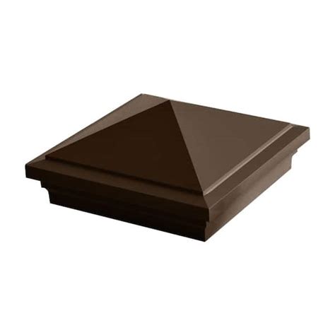 Fiberon In X In Simple Brown Integrated Led Fits Post Sleeve Hardwired Pyramid Top