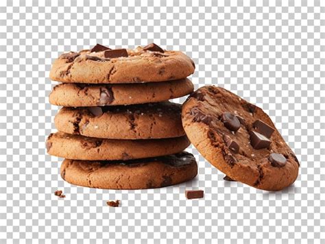 Шоколадное печенье изолированное на прозрачном фоне Png Psd Премиум