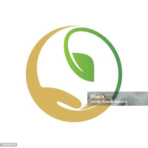 잎 아이콘 핸드 리프 로고 흰색 배경에 벡터 일러스트와 손 개념에 대한 스톡 벡터 아트 및 기타 이미지 개념 개념과 주제 건강한 생활방식 Istock