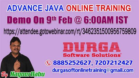 Advance Java Online Training By Mr Nagoor Babu Demo On 9th Feb 600am Ist Youtube