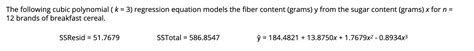 Solved The Following Cubic Polynomial K 3 Regression