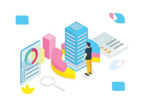 Modern Isometric Data Analysis Illustration Web Banners Suitable For Diagrams Infographics