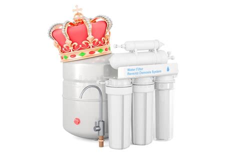 Reverse Osmosis System With Gold Crown D Rendering Stock Illustration Illustration Of Drink