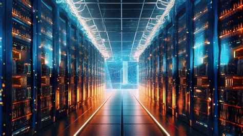 rows of servers in a data center generative ai image stock illustration illustration of