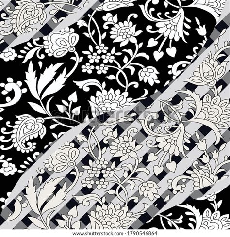 Seamless Flower Chex Design Pattern On Stock Vector Royalty Free 1790546864 Shutterstock