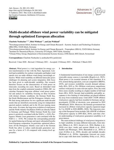 Pdf Multi Decadal Offshore Wind Power Variability Can Be Dokumentips