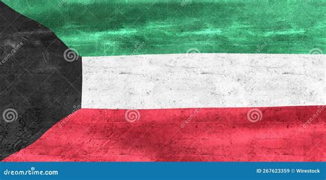 3d Illustration Of A Kuwait Flag Realistic Waving Fabric Flag Stock Image Image Of Wind