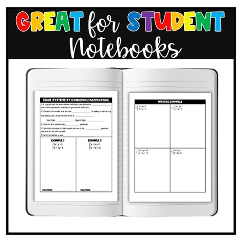 Notes Solve Systems Of Linear Equations By Elimination Using