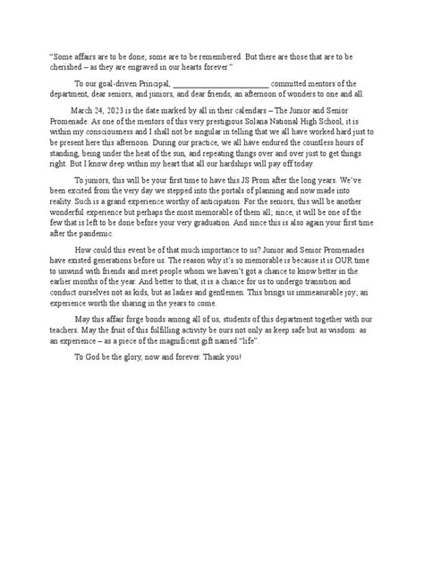 Opening Remarks Js Prom Pdf