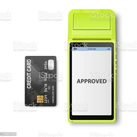 벡터 3d Nfc 지불 기계 승인 상태 및 신용 카드 격리 와이파이 무선 결제 Pos 단말기 은행 결제 비접촉식 단말기의 기계
