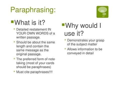 Ppt Quoting Summarizing And Paraphrasing Powerpoint Presentation Free Download Id 2290423