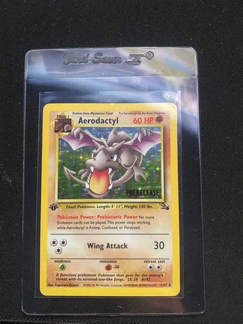 Pokémon Tcg Aerodactyl Fossil 1 Holo 1st Edition Holo Rare Pre Release