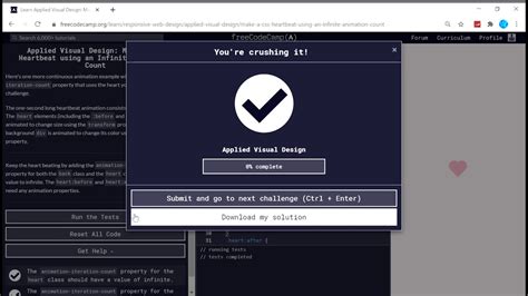 Applied Visual Design 4652 Make A Css Heartbeat Using Infinite Animation Count