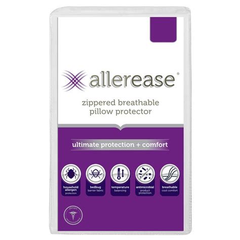 Allerease Pillow Protector King Zippered Closure White King Size
