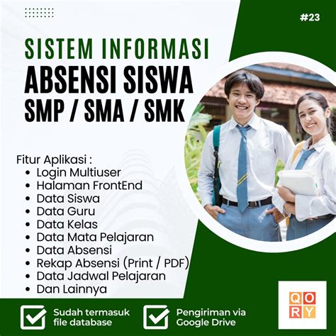 jual source code program aplikasi sistem informasi absensi siswa smp sma smk berbasis web