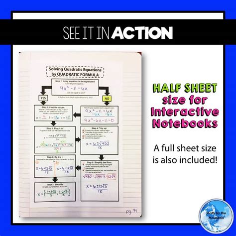 Solving Quadratic Equations By Quadratic Formula Flowchart Graphic