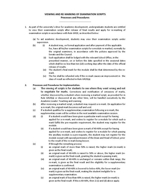 Exam Scripts Remark Procedure Download Free Pdf Justice Crime