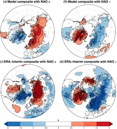 Composite Of Nao And Near Surface Temperature For Djf Calculated As