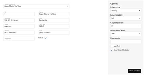 Overview Devextreme Form Codesandbox