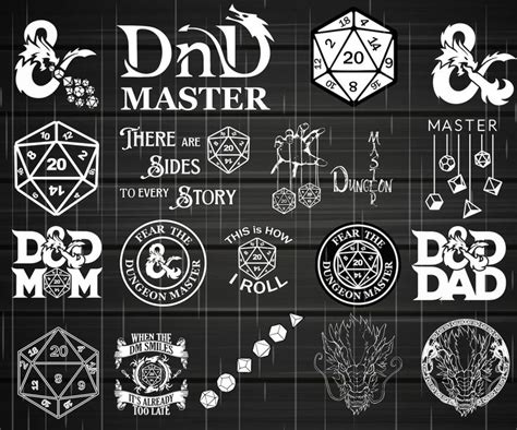 50 Black 50 White Dungeons And Dragons Svg Bunlde Dnd20 Png Svg