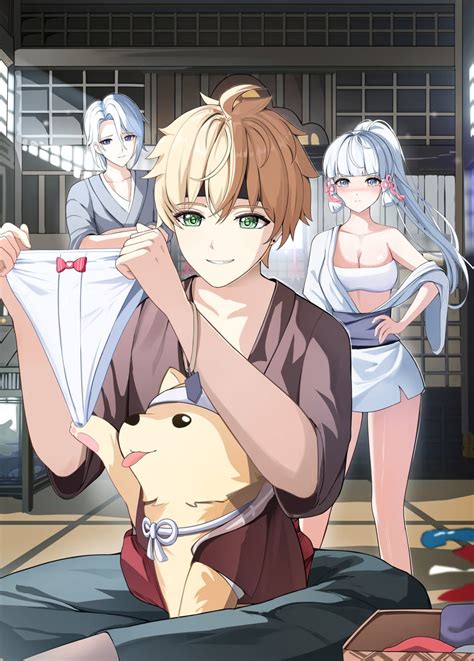 Kamisato Ayaka Kamisato Ayato Thoma And Taroumaru Genshin Impact Drawn By Yeni Danbooru