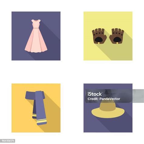 복장 장갑 가죽 스카프 및 다른 옷 옷 평면 스타일 벡터 기호 재고 일러스트 레이 션 웹에서 컬렉션 아이콘을 설정합니다 0명에 대한 스톡 벡터 아트 및 기타 이미지 Istock